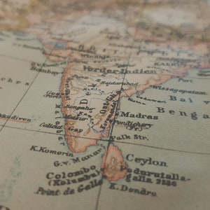 1893 Vintage Map of Asia - Etsy