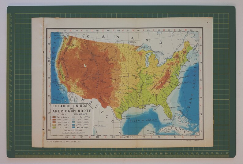 1950 Vintage USA Map | Etsy