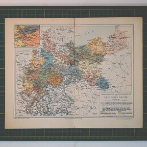 1907 Vintage Railways Map of Germany - Etsy