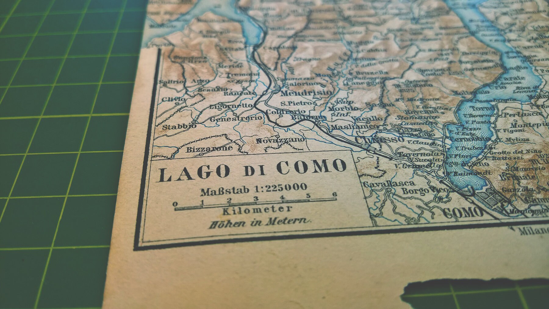 1892 Vintage Lago di Como Map