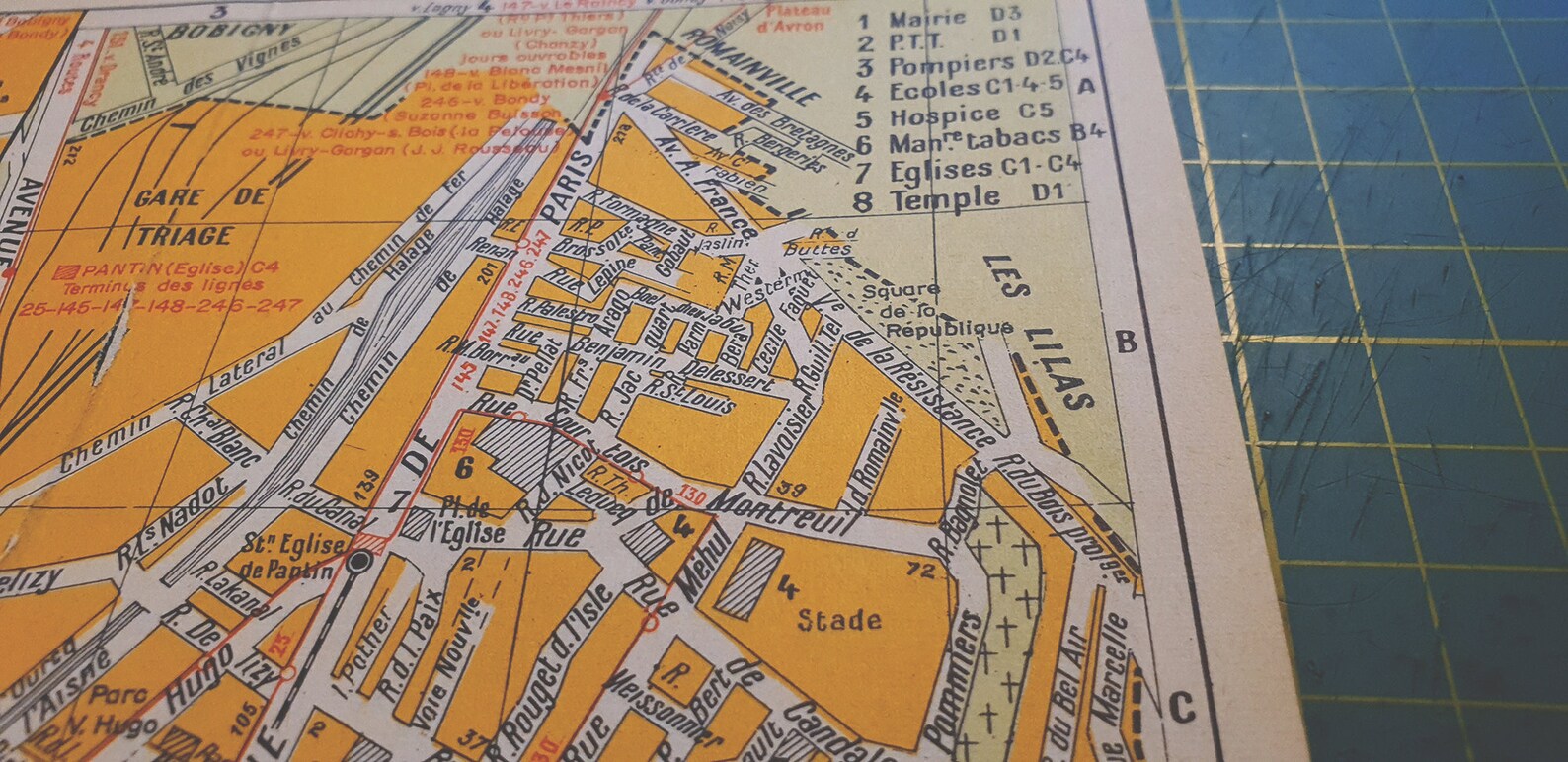 1950s Vintage Pantin Map | Etsy