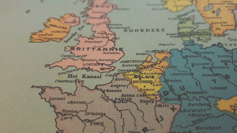 1941 Vintage Map of Europe After WW1 - Etsy