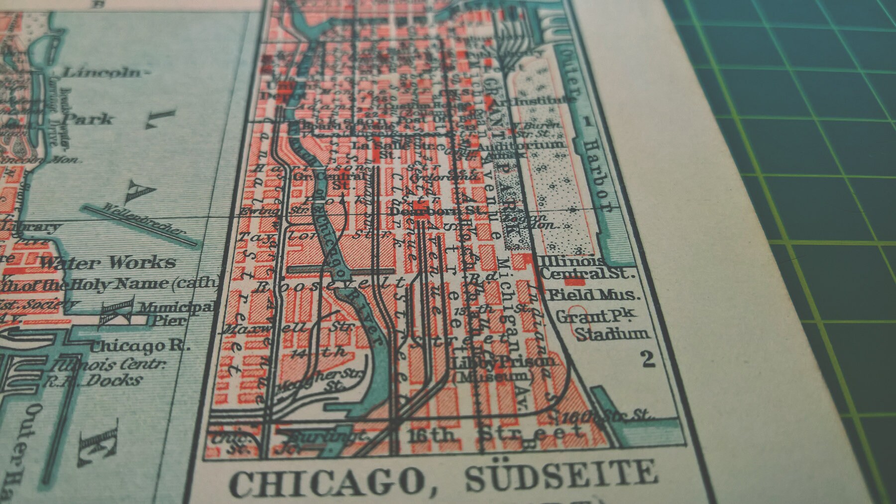 1925 Vintage Map of Chicago