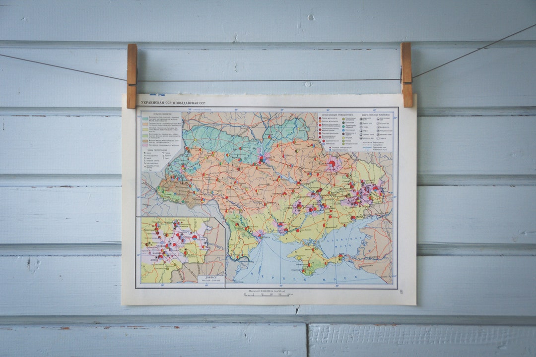 1967 Vintage Map of Ukraine - Etsy