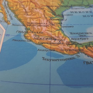 1970 Vintage Map of the Americas - Etsy
