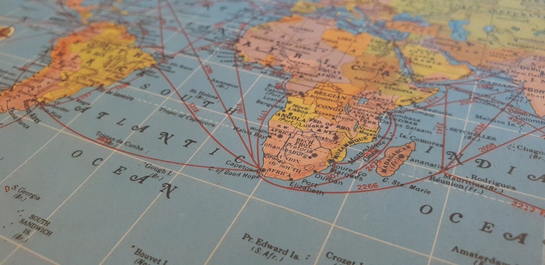 1958 Vintage World Map - Etsy