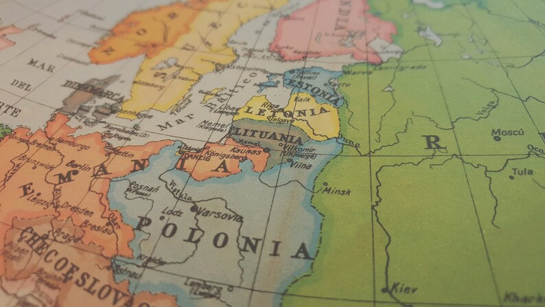 1950 Vintage Map of Europe | Etsy