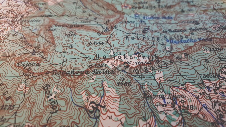 1959 Vintage Romanija Map - Etsy