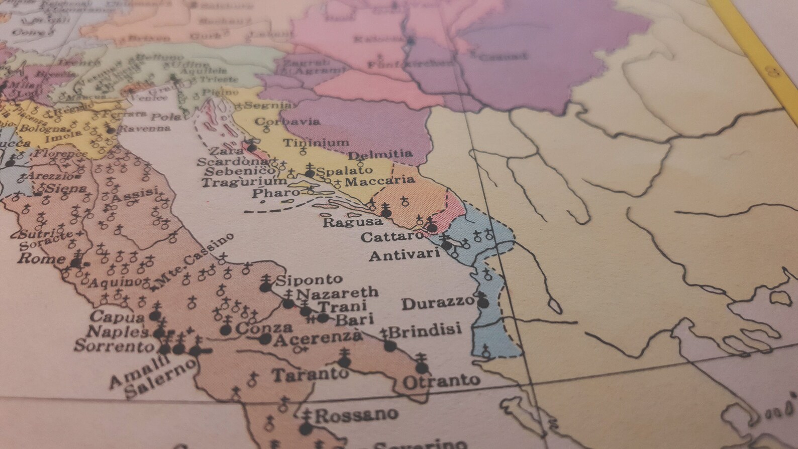 1957 Vintage Ecclesiastical Map of Europe in 14th Century - Etsy