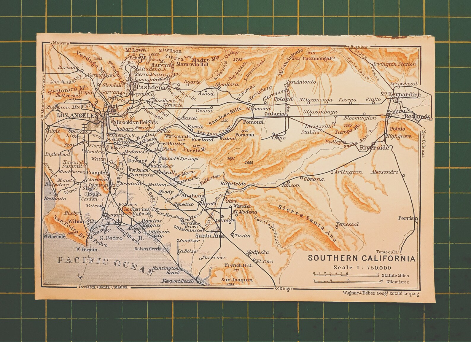 1904 Vintage South California Map - Etsy