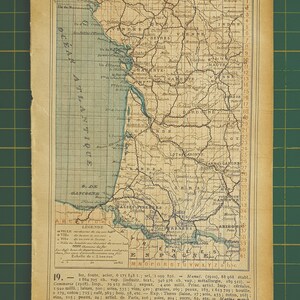 1921 Vintage Southwest France Map - Etsy
