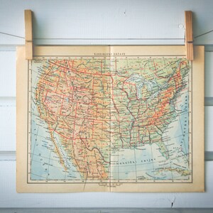 1956 Vintage USA Map - Etsy
