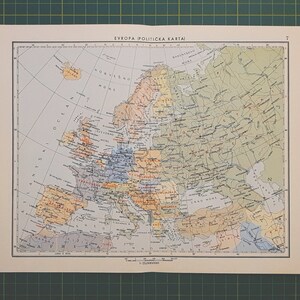 1956 Vintage Map of Europe - Etsy