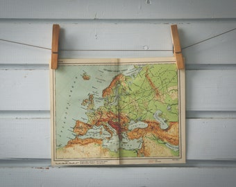 1952 Map of Europe - Etsy