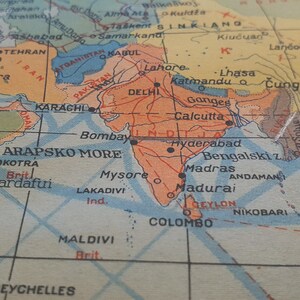 1958 Vintage World Map - Etsy