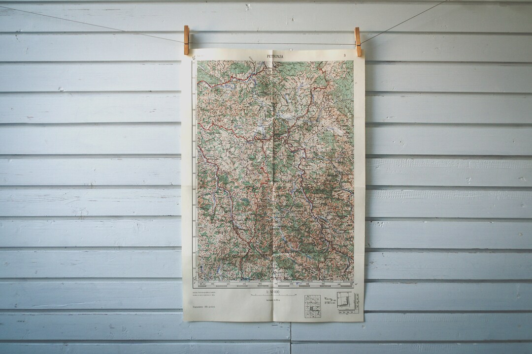 1951 Vintage North Cazinska Krajina Map - Etsy