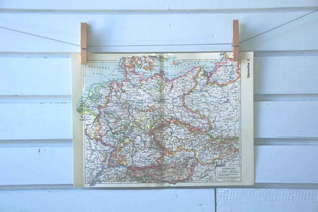 1938 Vintage Germany Map - Etsy