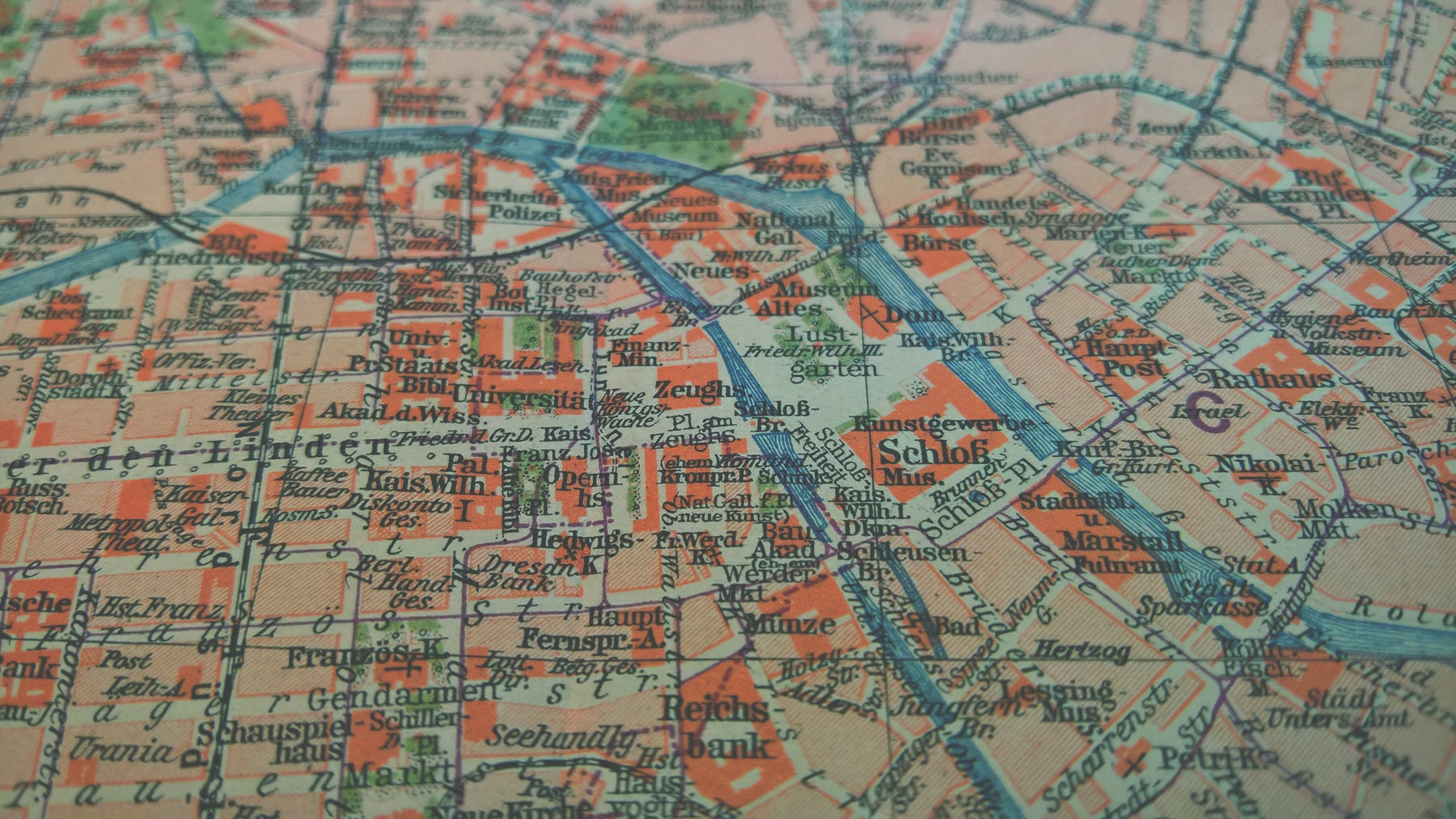 1925 Vintage Map of Berlin