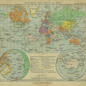 1941 Vintage World Map - Etsy