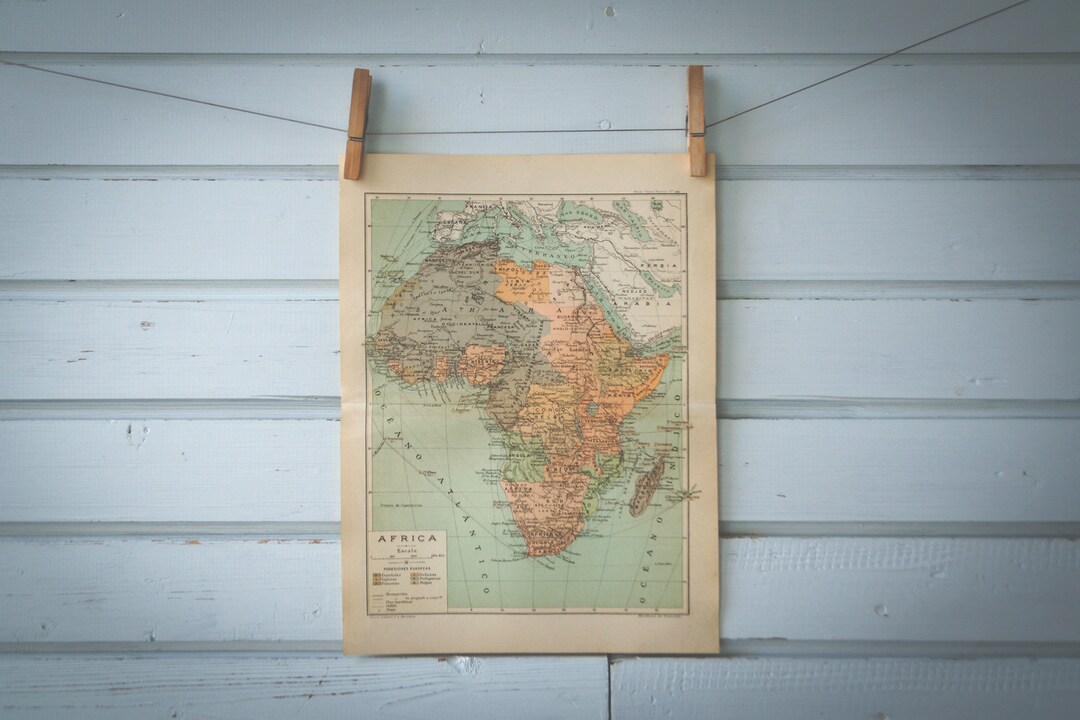 1928 Vintage Map of Africa - Etsy