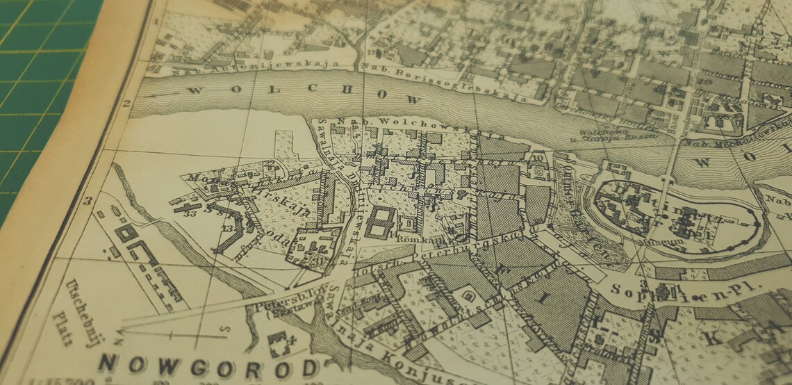 1912 Vintage Veliky Novgorod Map - Etsy