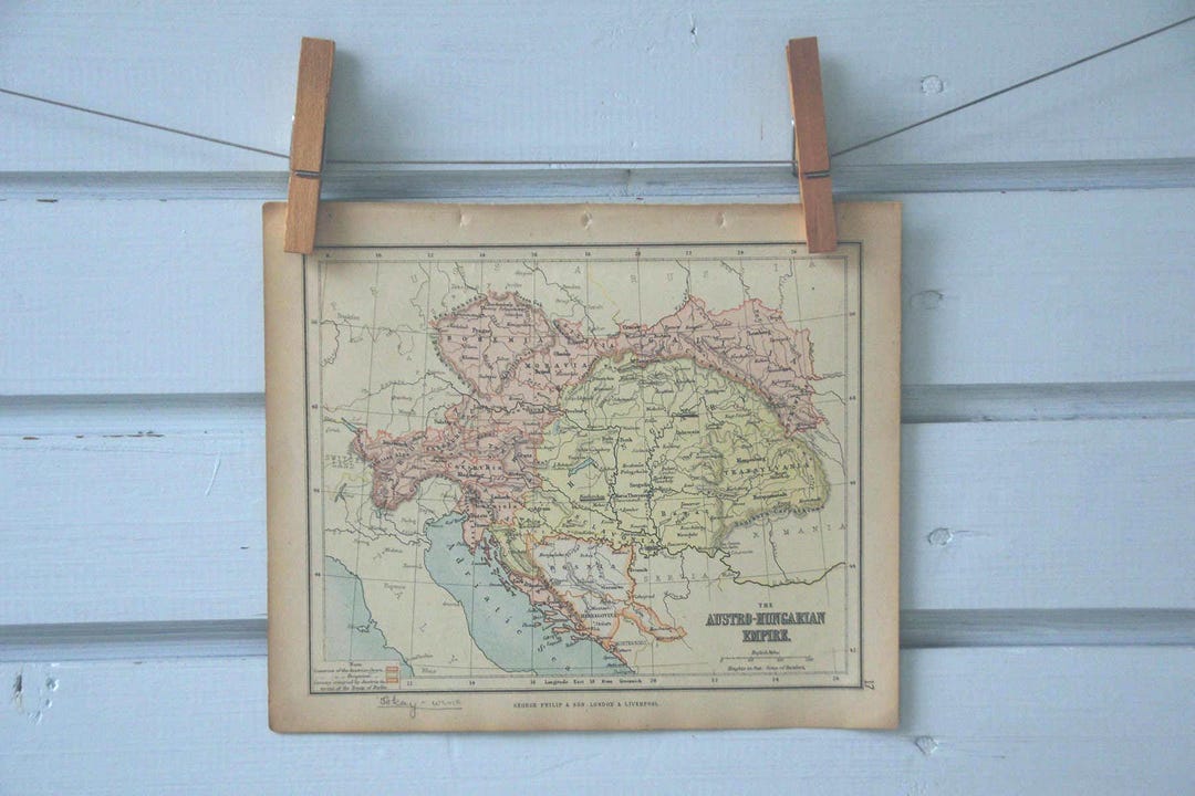 1896 Vintage Austria-hungary Map - Etsy