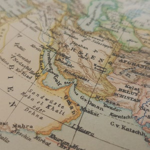 1893 Vintage Map of Asia - Etsy