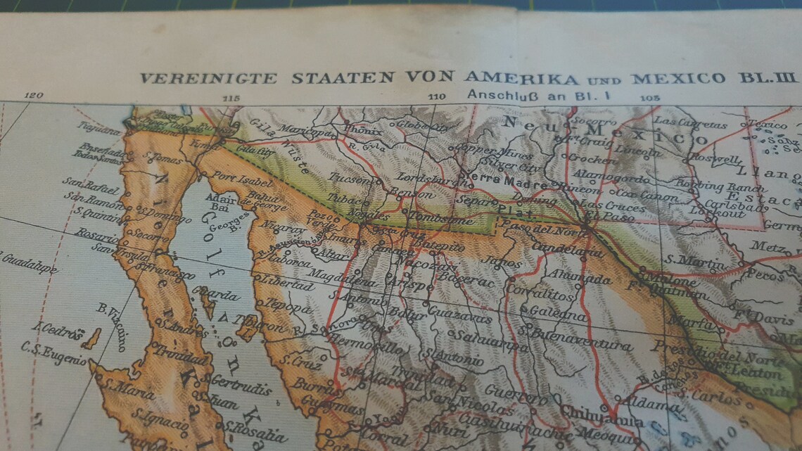 1932 Vintage Mexico Map - Etsy