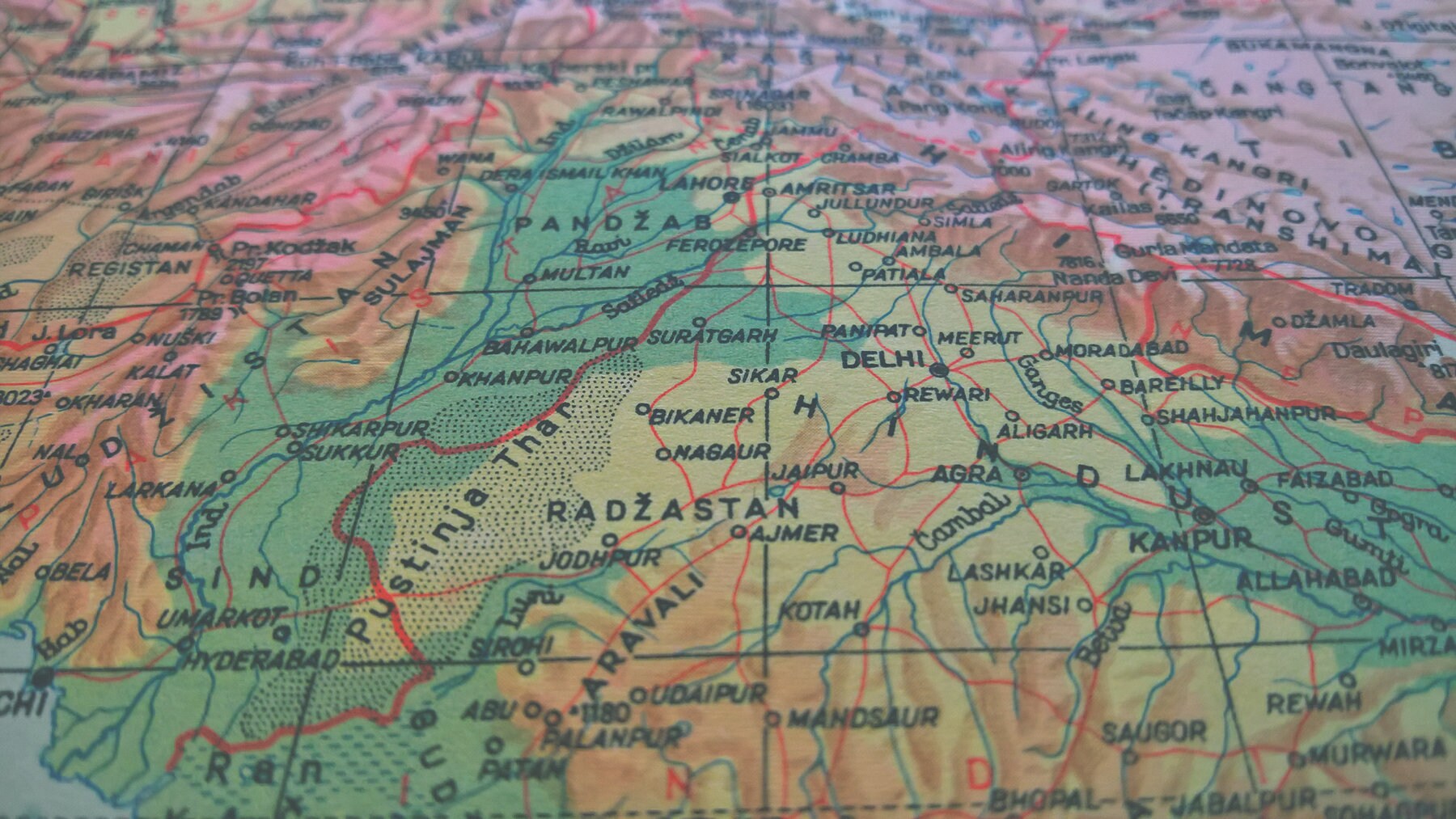1956 Vintage Map of India