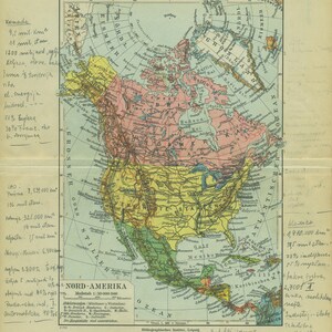 1936 Vintage North America Map - Etsy