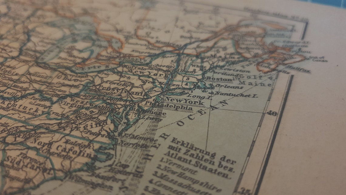 1893 Vintage USA Map | Etsy