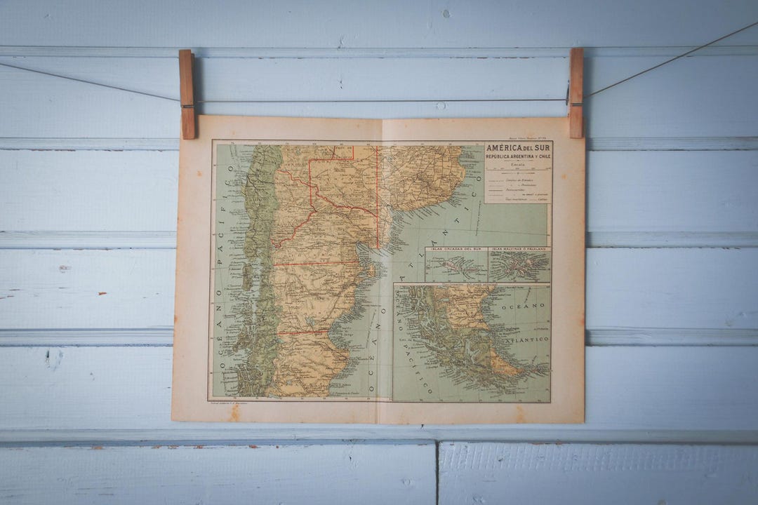 1937 Vintage Patagonia Map - Etsy