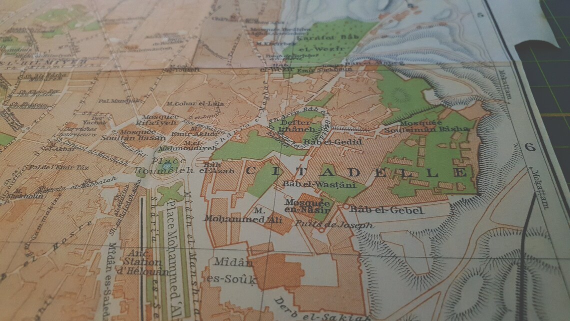 Rare Find 1911 Vintage Map of Cairo | Etsy