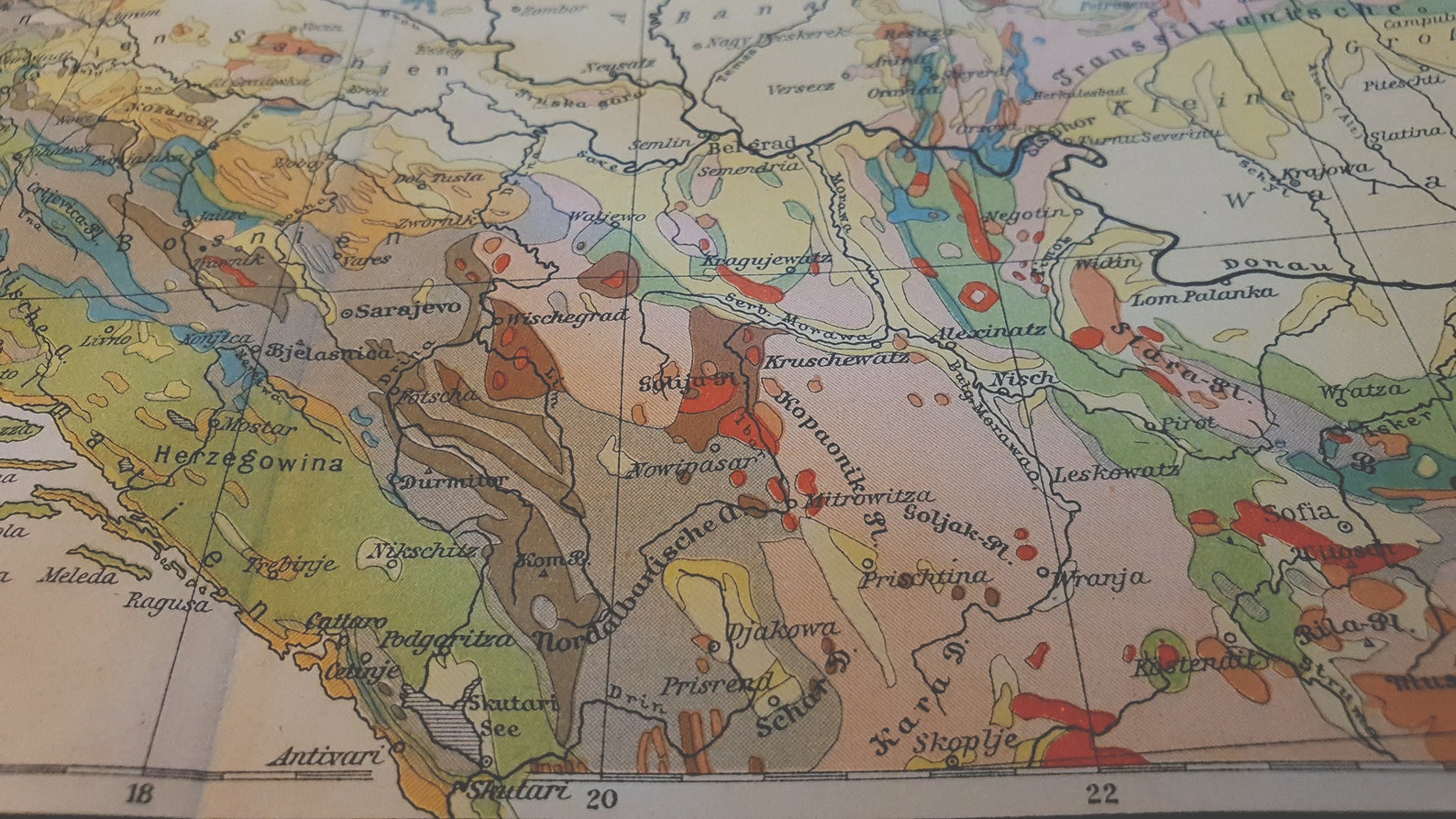1897 Vintage Austria-hungary Geology Map - Etsy