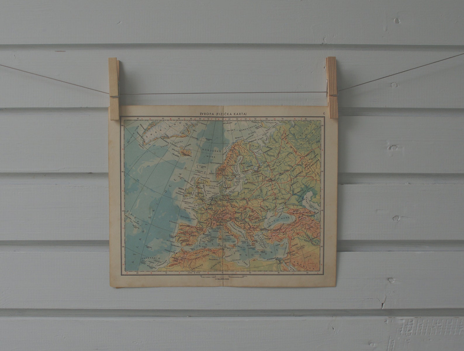 1956 Vintage Map of Europe - Etsy