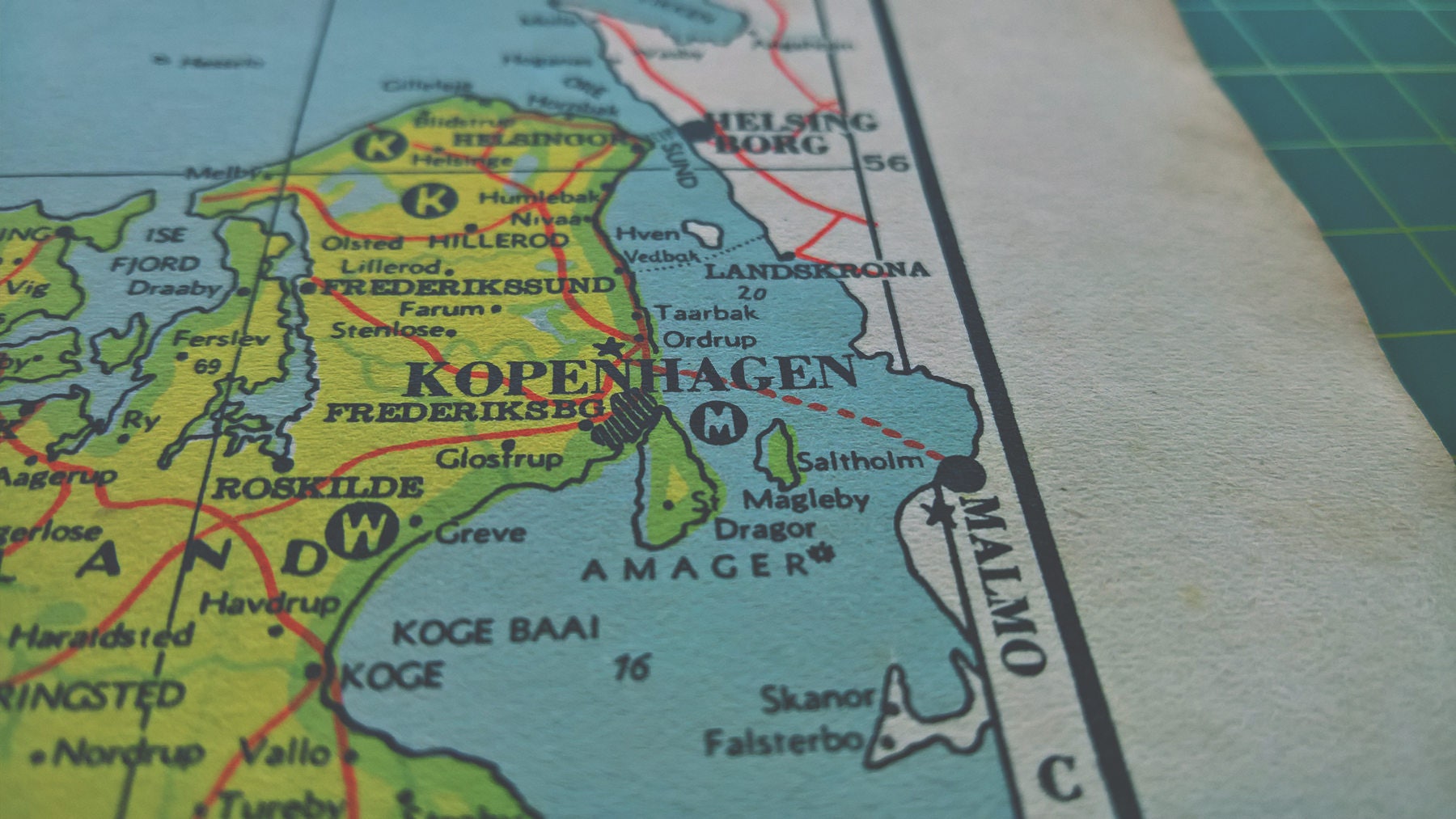 1941 Vintage Denmark Map