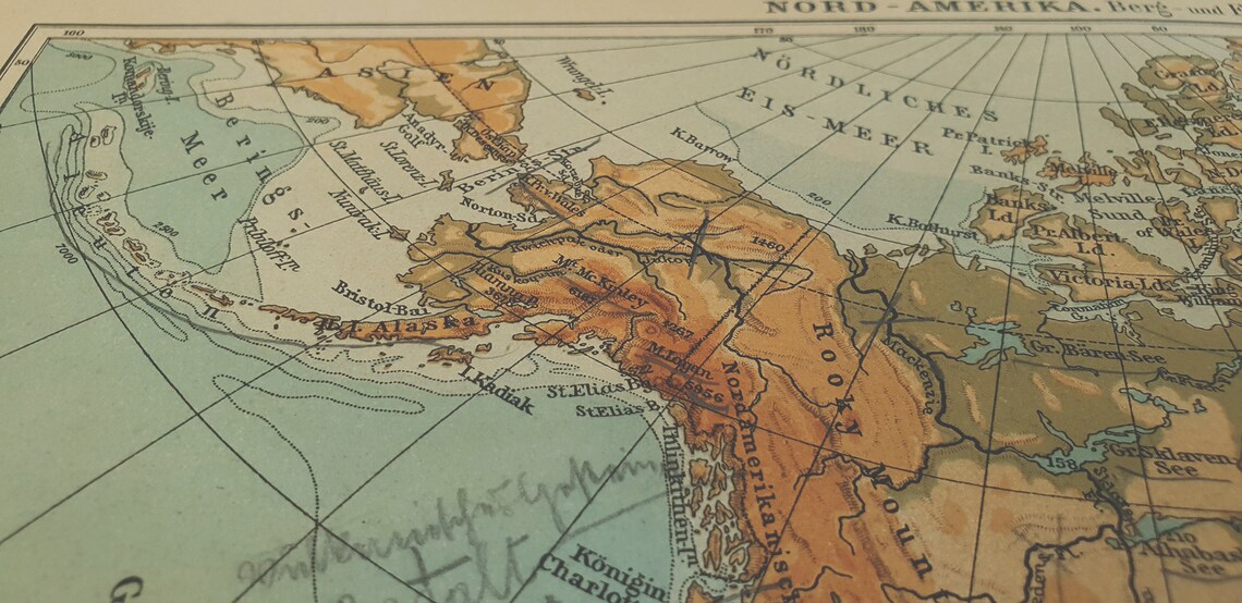 1900s Vintage North America Map - Etsy