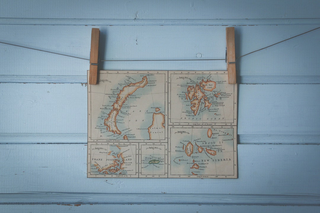 1895 Vintage Barents Sea Islands Map - Etsy