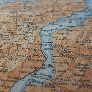 1906 Vintage Lake Como Map - Etsy