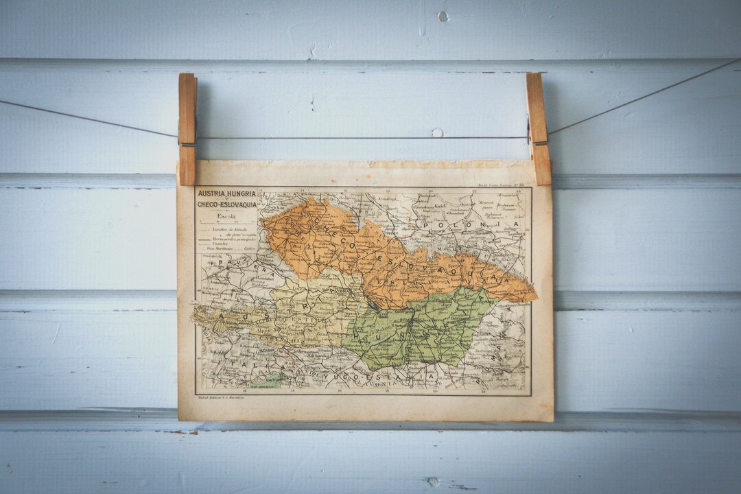 1928 Vintage Central Europe Map - Etsy