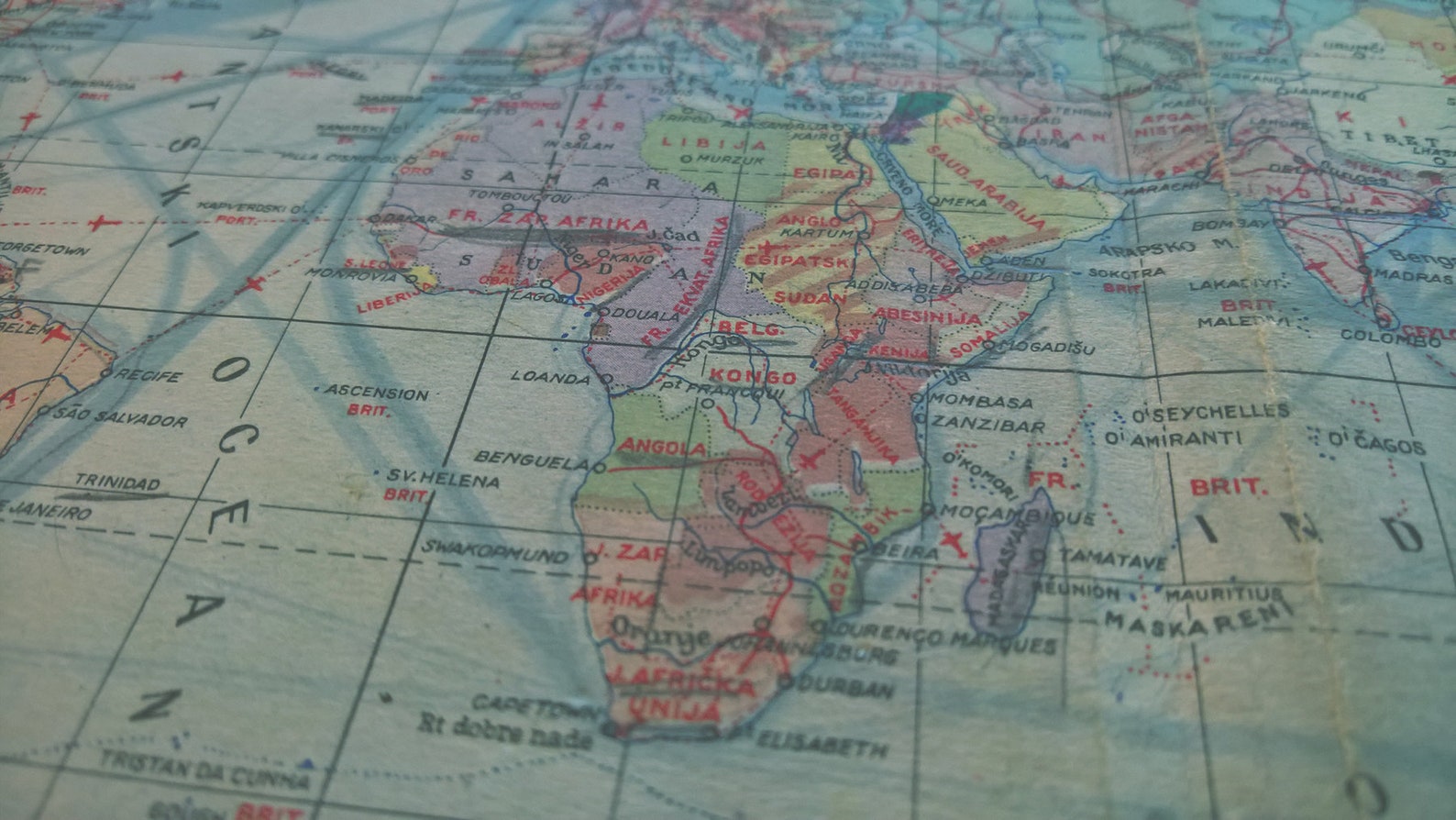 1951 Vintage World Map - Etsy