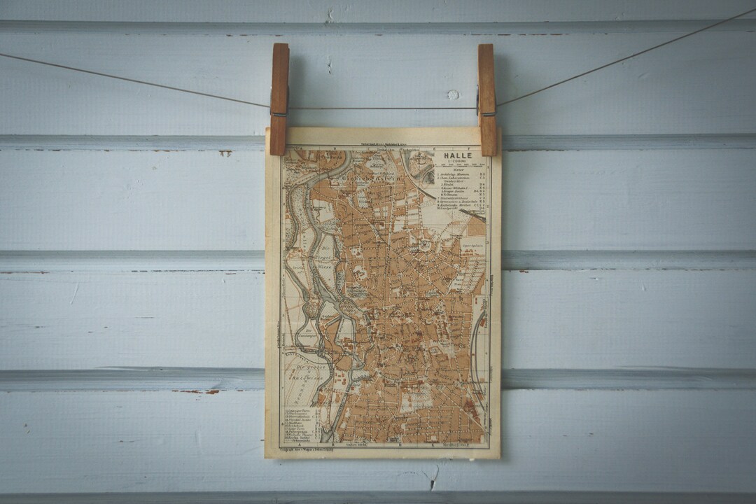 1936 Vintage Halle Map - Etsy