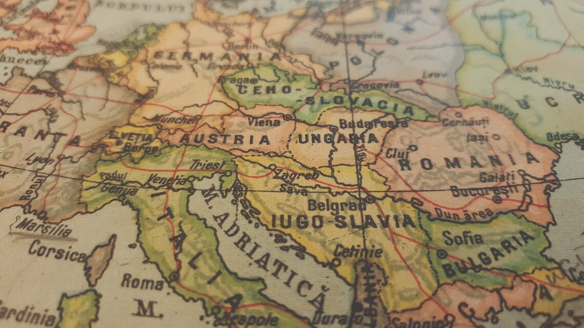 1924 Vintage Map of Europe | Etsy