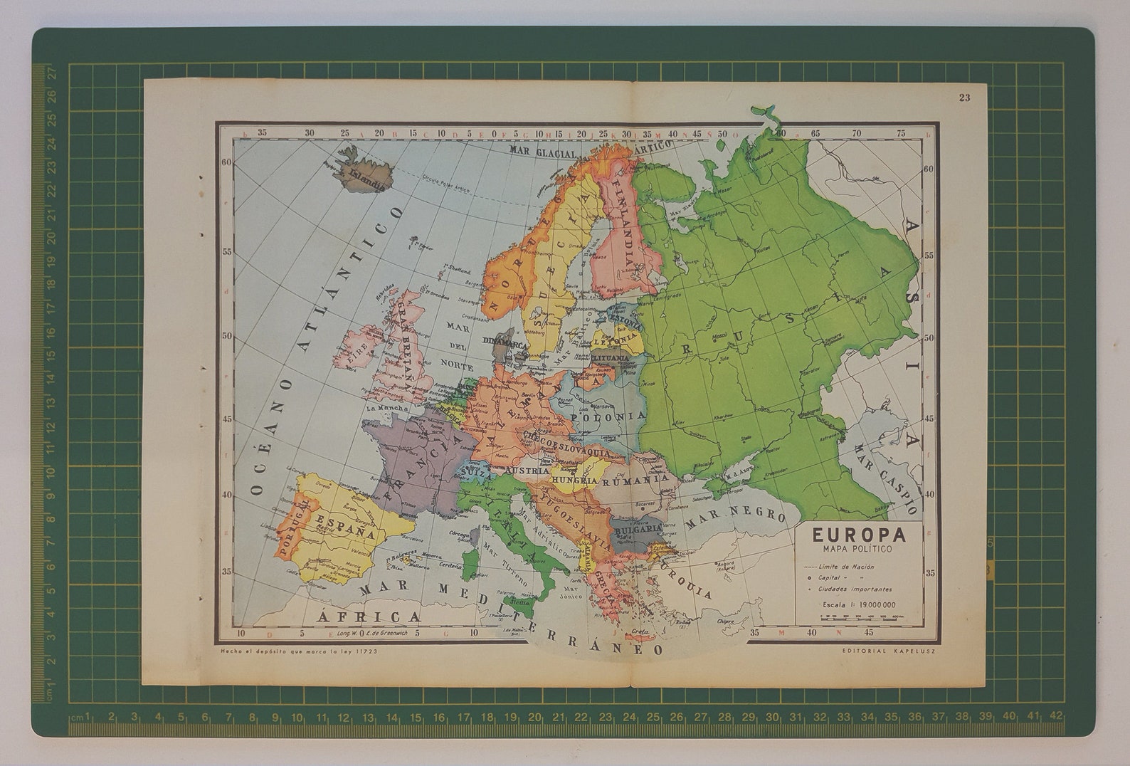 1950 Vintage Map of Europe - Etsy