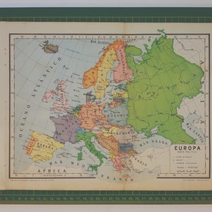 1950 Vintage Map of Europe - Etsy