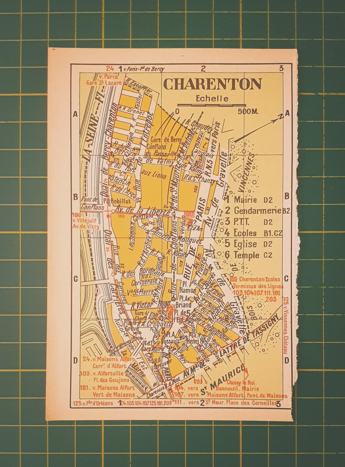 1950s Vintage Charenton-le-pont Map - Etsy