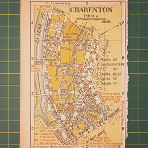1950s Vintage Charenton-le-pont Map - Etsy