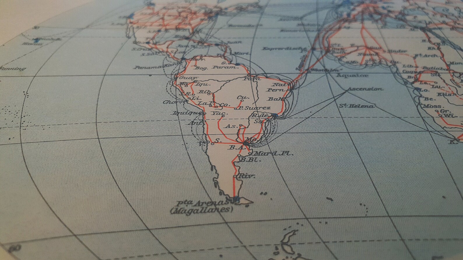 1936 Vintage World Air Traffic Map | Etsy