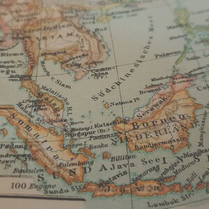 1893 Vintage Map of Asia - Etsy