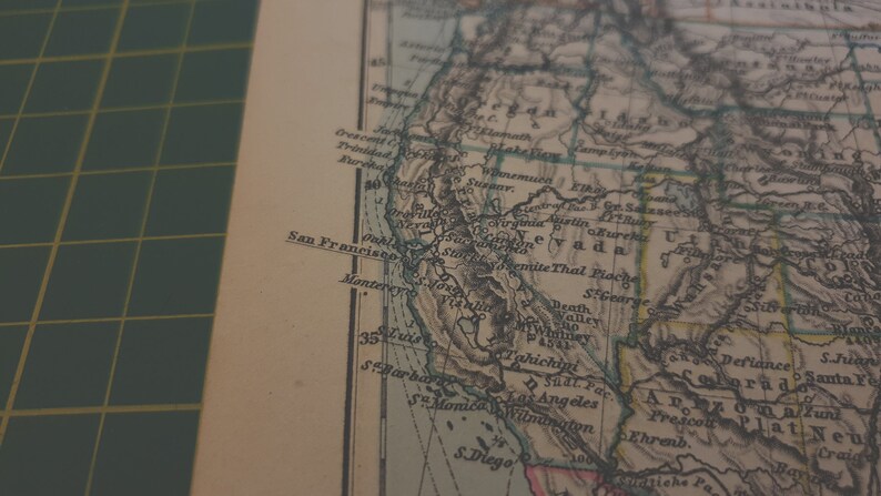 1893 Vintage USA Map | Etsy